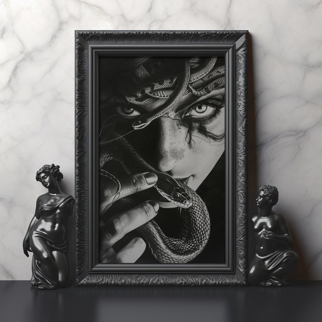 Medusa's Gaze, Medusa the Gorgon Matte Print, Greek Mythology Medusa ...