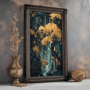 Elven Forest City Wall Art Fantasy Woodland Castle Matte Print Glowing ...