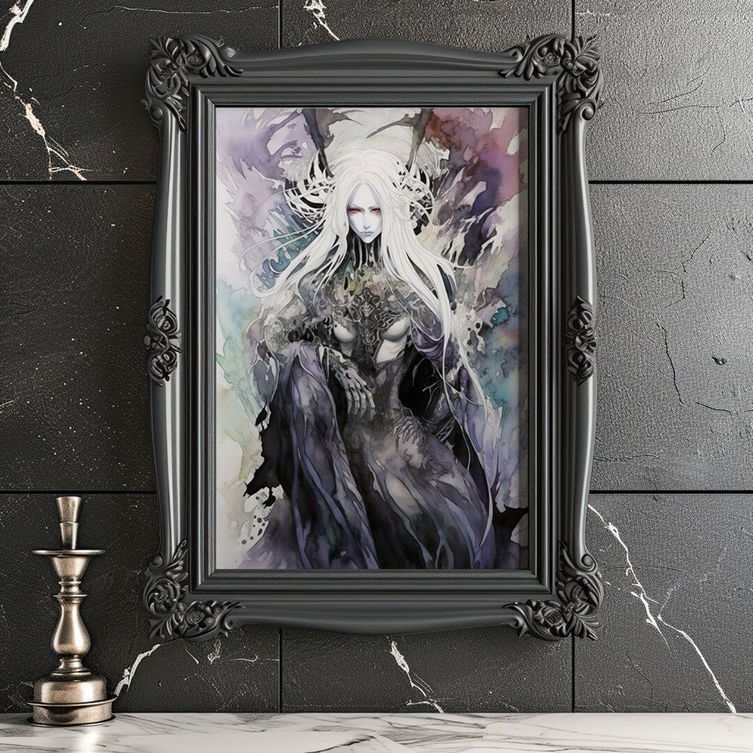 Hel Norse Goddess of the Underworld Dark Goddess Watercolor and Ink ...