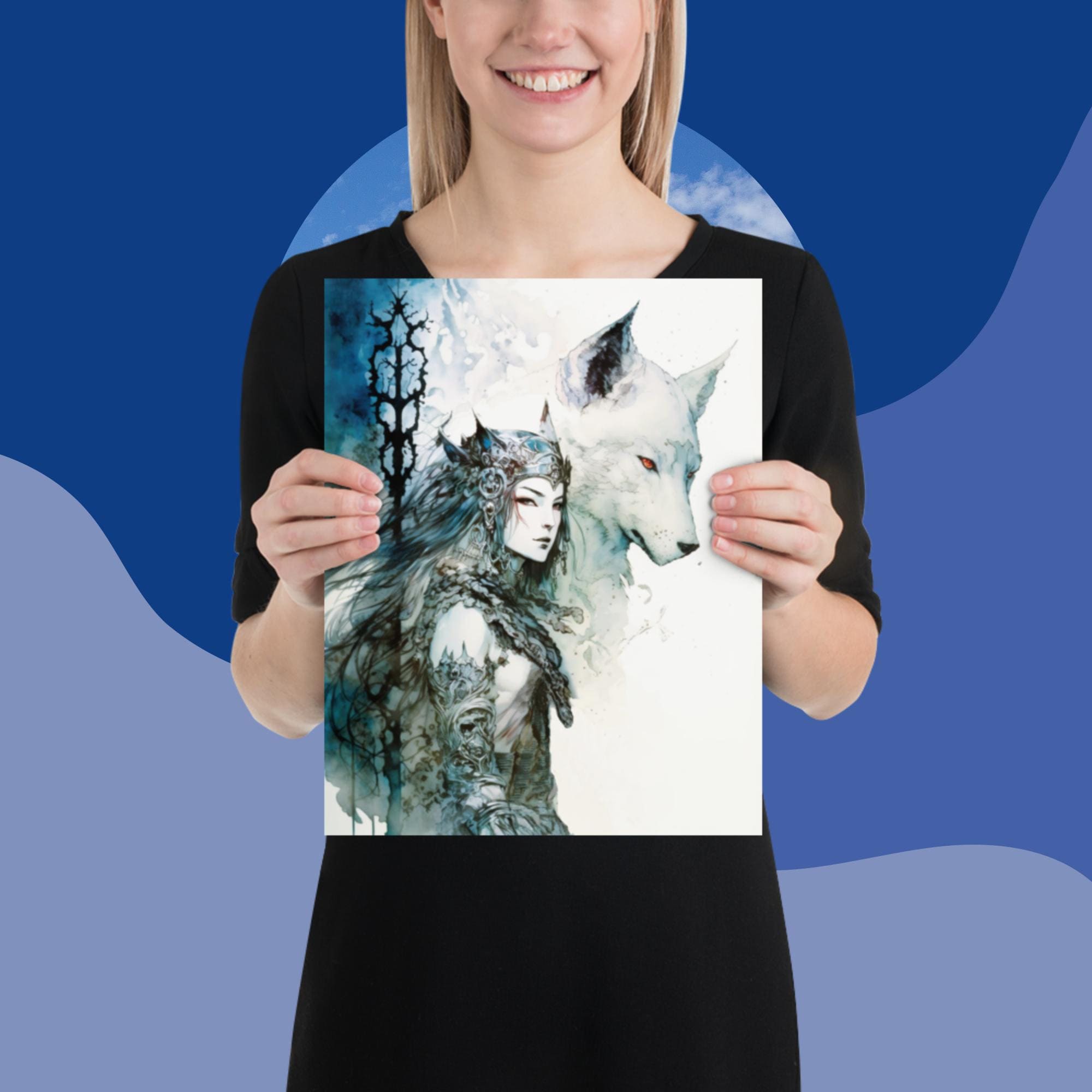 Skadi Norse Winter Goddess Poster Print Norse Goddess Watercolor Wall ...