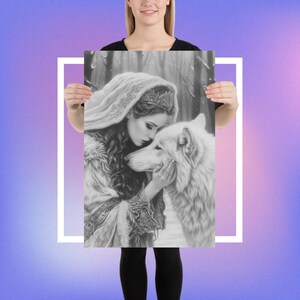 Skadi Goddess of Winter Black and White Print, Norse Goddess of Winter ...