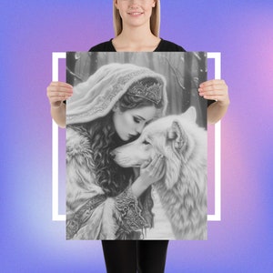 Skadi Goddess of Winter Black and White Print, Norse Goddess of Winter ...