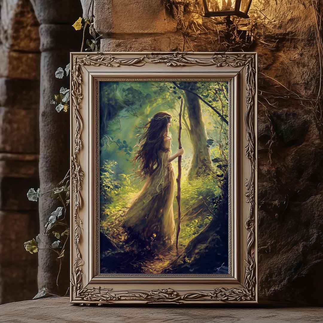 Lady of the Wood Matte Print Fantasy Woman Druid Matte Poster Print ...