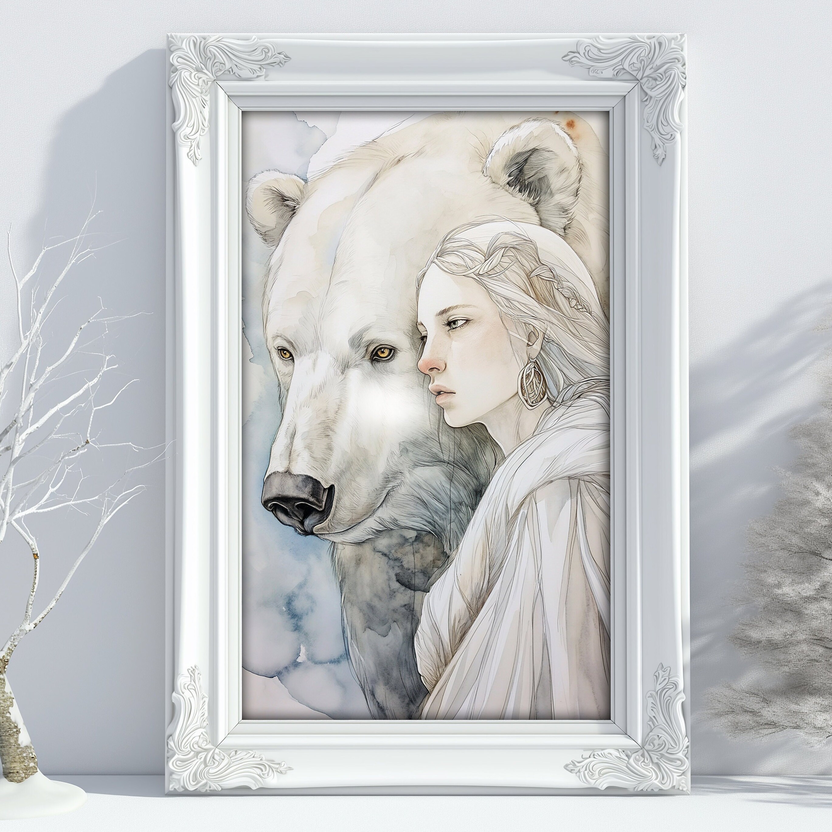 Skadi Norse Winter Goddess With Bear Poster Print Norse Goddess With ...