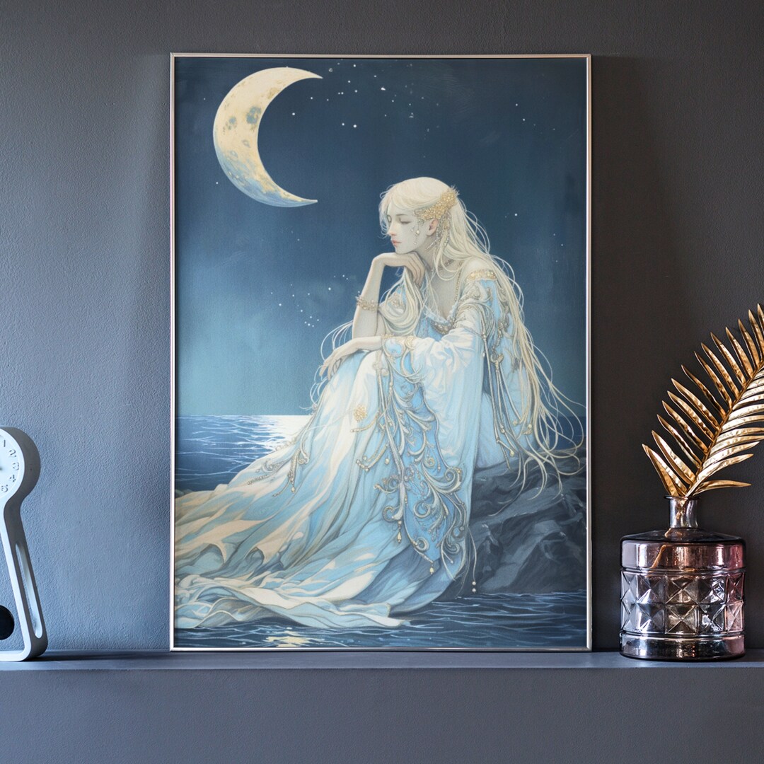 Selene, Goddess of the Moon Matte Print, Moon Goddess Wall Art ...
