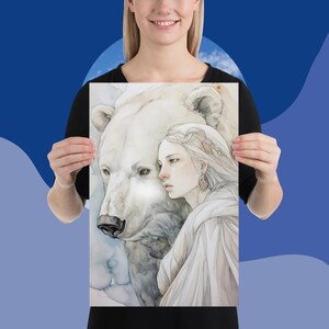 Skadi Norse Winter Goddess With Bear Poster Print Norse Goddess With ...