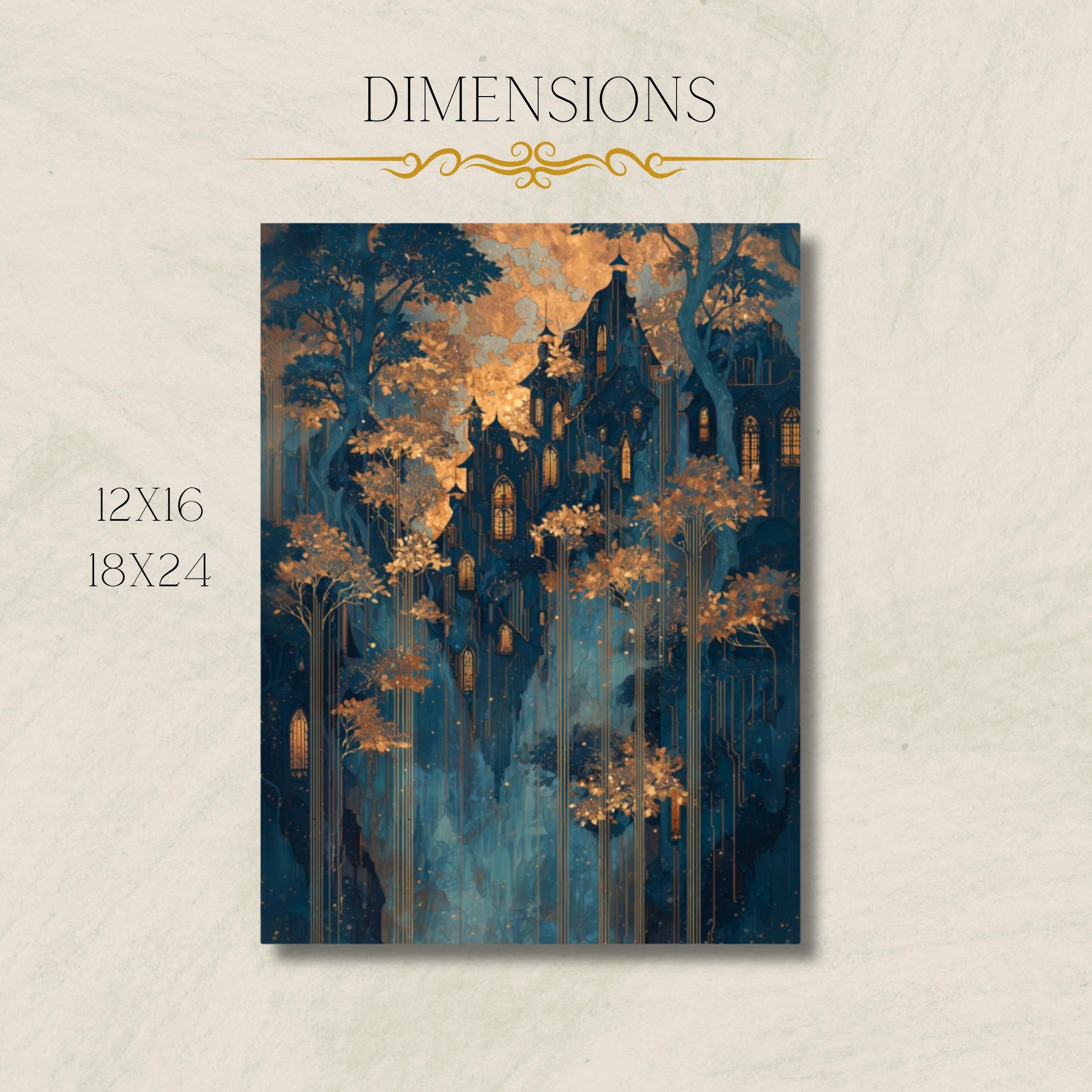 Elven Kingdom Wall Art Fantasy Castle Print Vertical Matte Poster ...