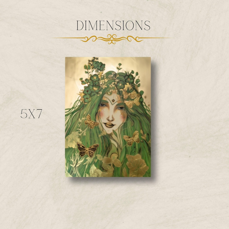 Gaia Goddess Print Earth Mother Wall Art Greek Mythology Nature Deity ...