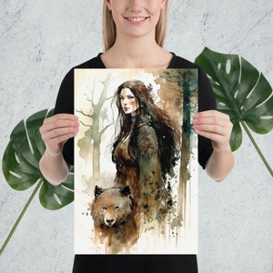 Artio Celtic Goddess of the Wilderness Poster Print Celtic Bear Goddess ...
