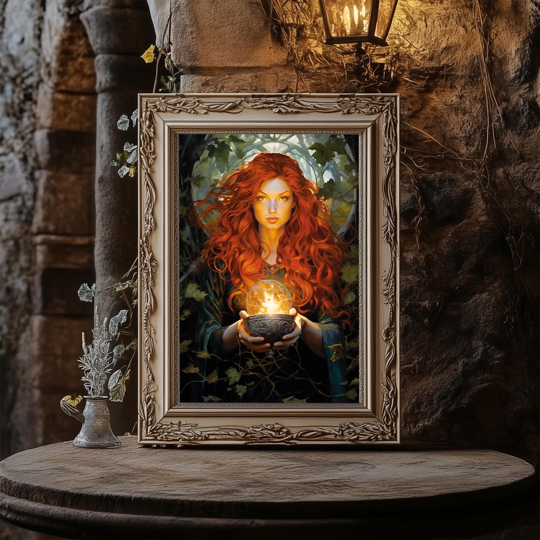 Celtic Goddess Brigid Matte Poster, Celtic Goddess of Fire and Healing ...
