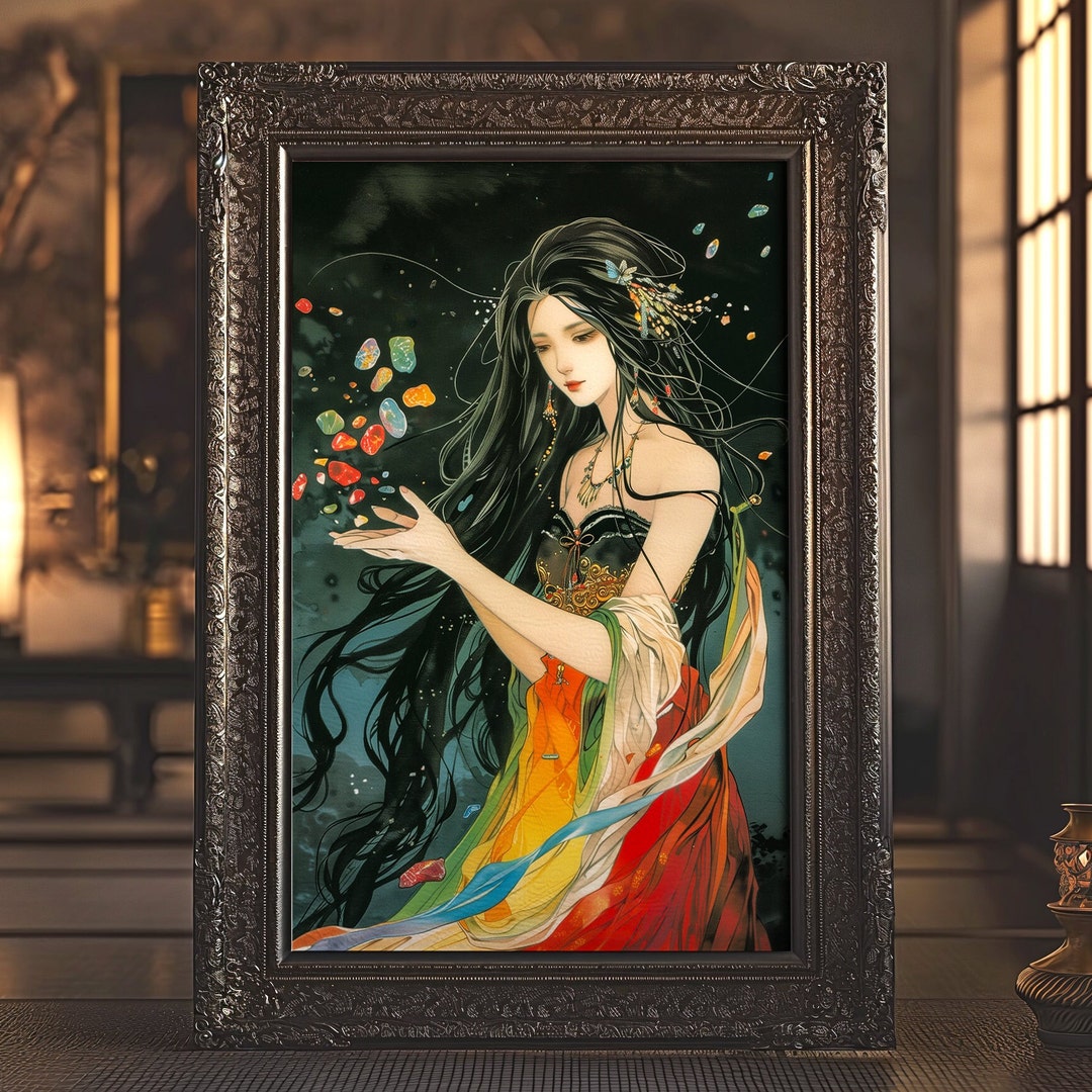 Nu Wa Chinese Goddess Matte Print Chinese Mythology Wall Art Chinese ...