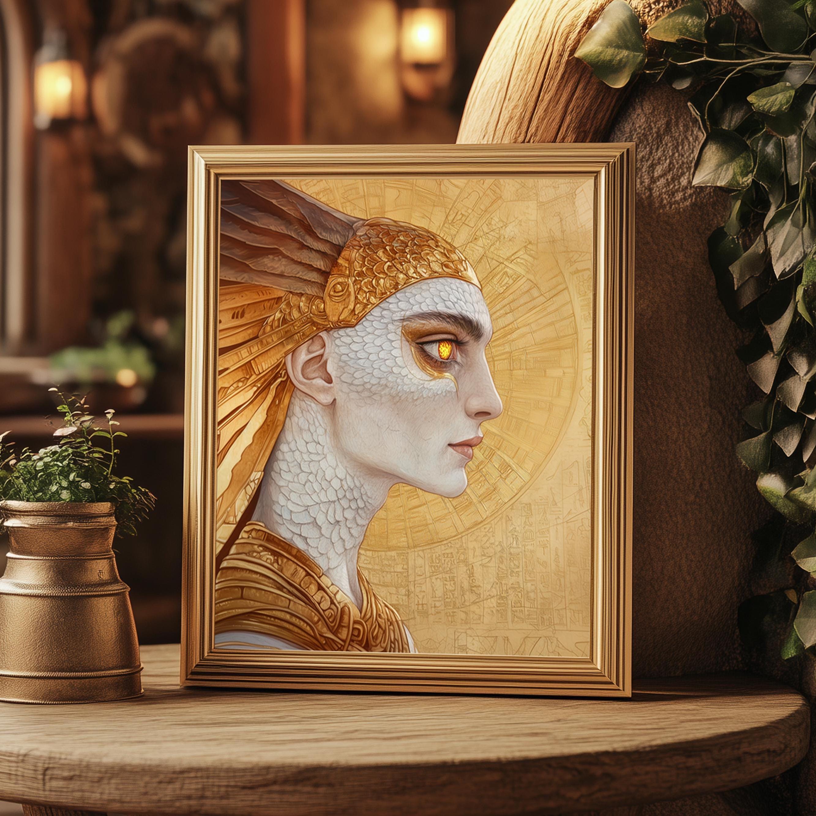 Ra Egyptian Sun God Portrait Matte Print Egyptian God of Sun Art ...