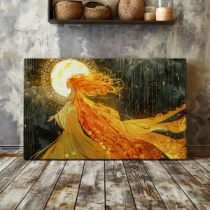 Sol Norse Goddess of the Sun Canvas, Norse Goddess Wall Decor, Sun ...