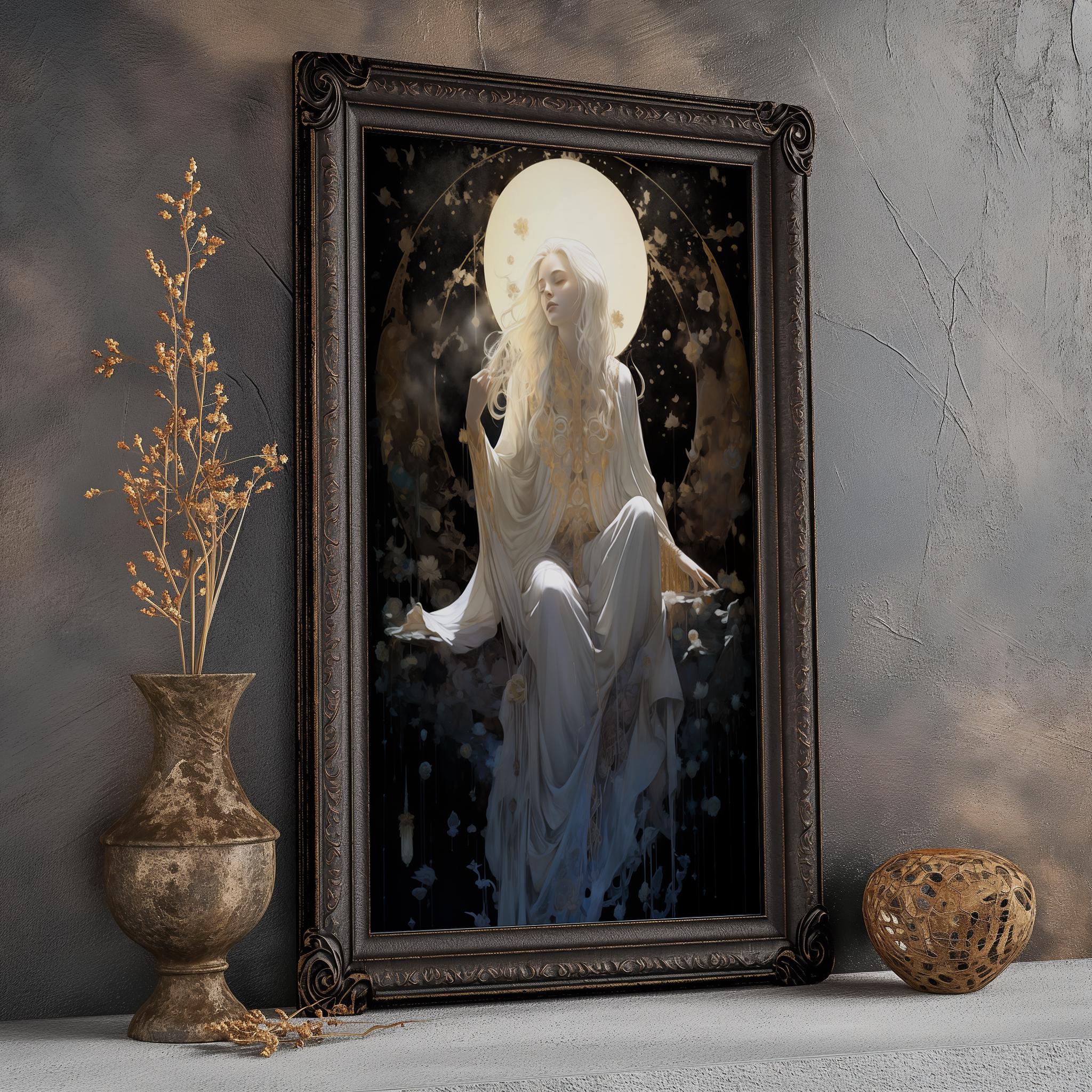 Selene, Goddess of the Moon Matte Print, Moon Goddess Wall Art ...