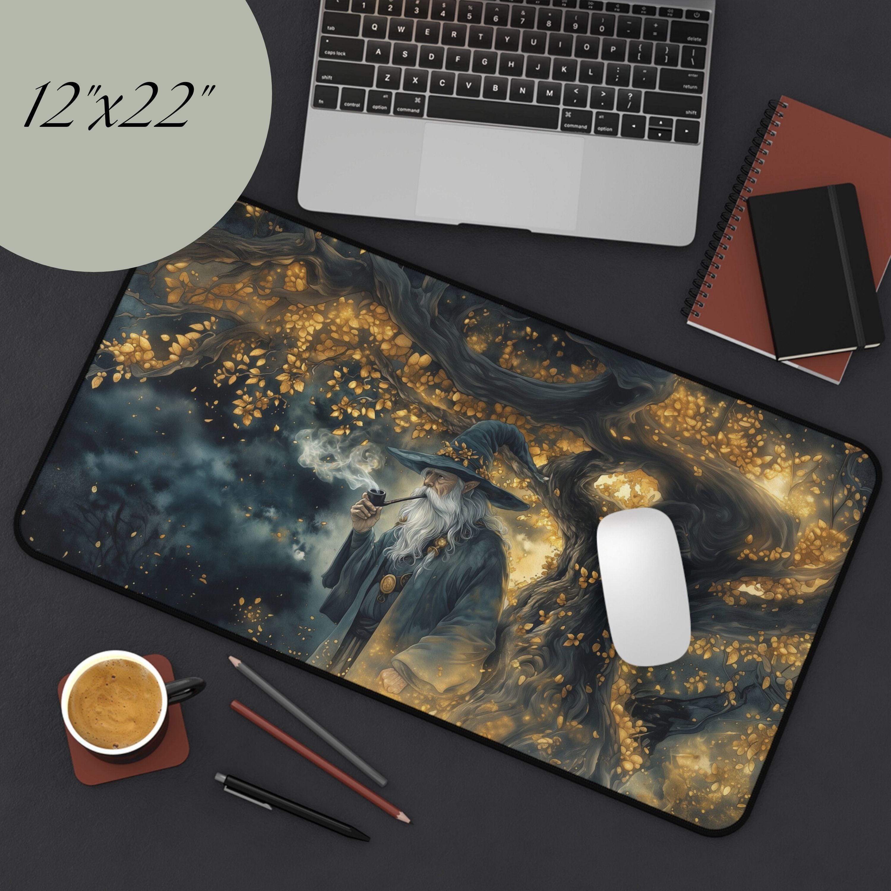Wise Wizard Fantasy Desk Mat Gaming Room Decor Enchanted Fantasy Desk ...