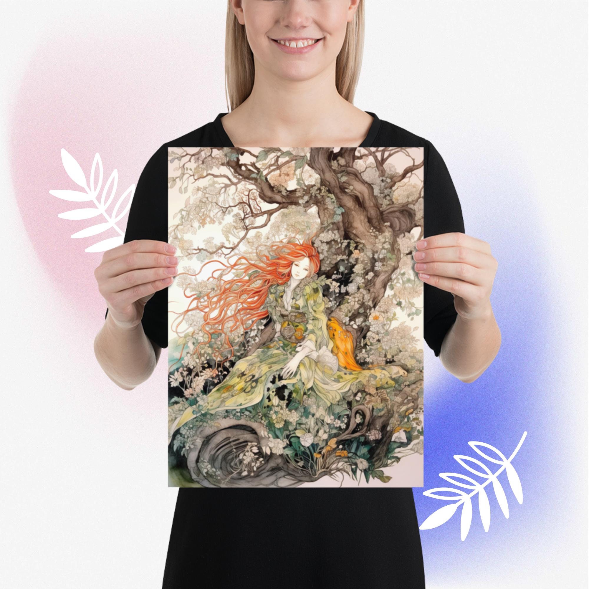 Gaia Goddess of the Earth Matte Print Goddess Japanese Watercolor and ...