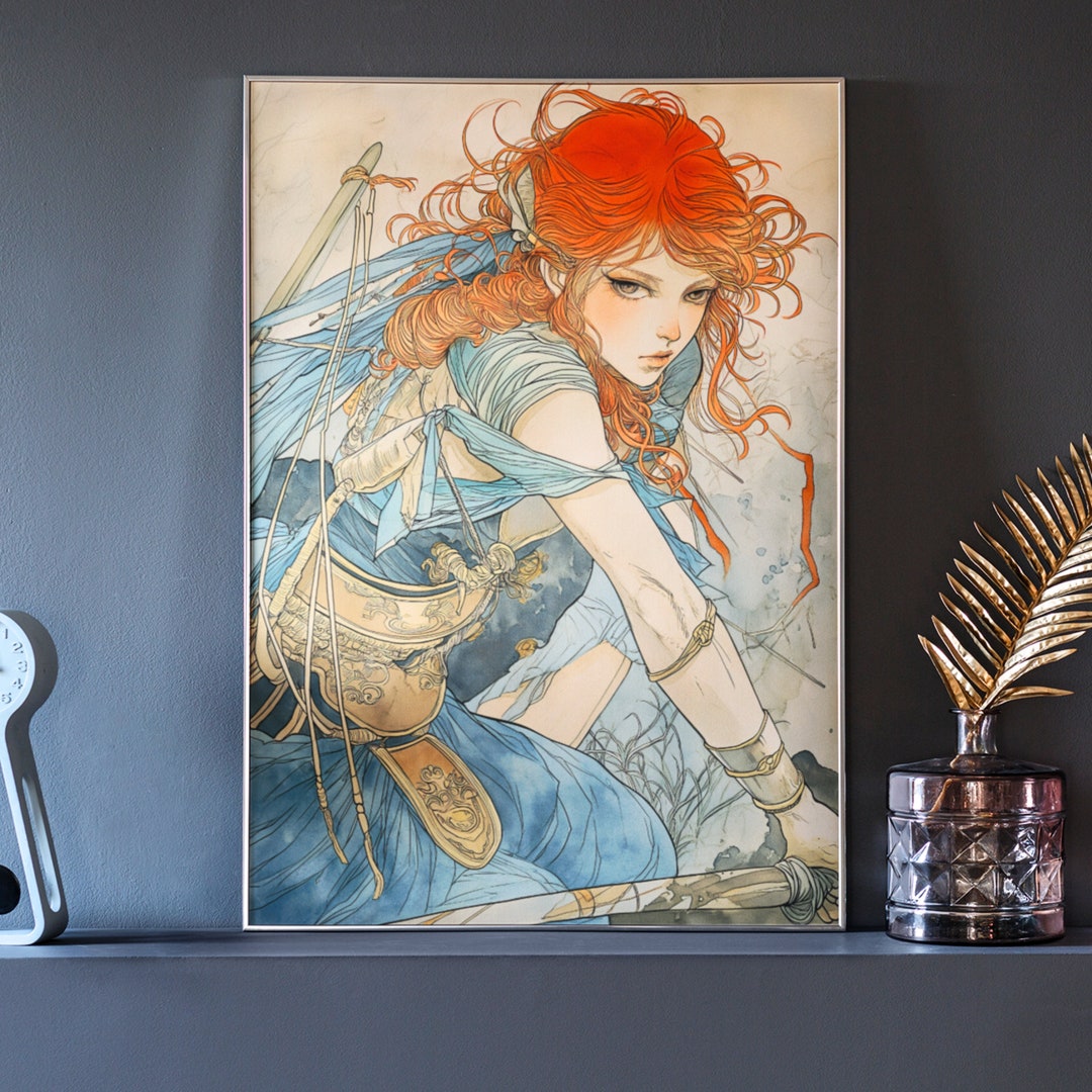 Greek Goddess Artemis Print Anime Style Ginger Greek Goddess Artemis ...