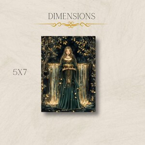 Celtic Goddess Danu Matte Print Celtic Mythology Wall Art Green and ...