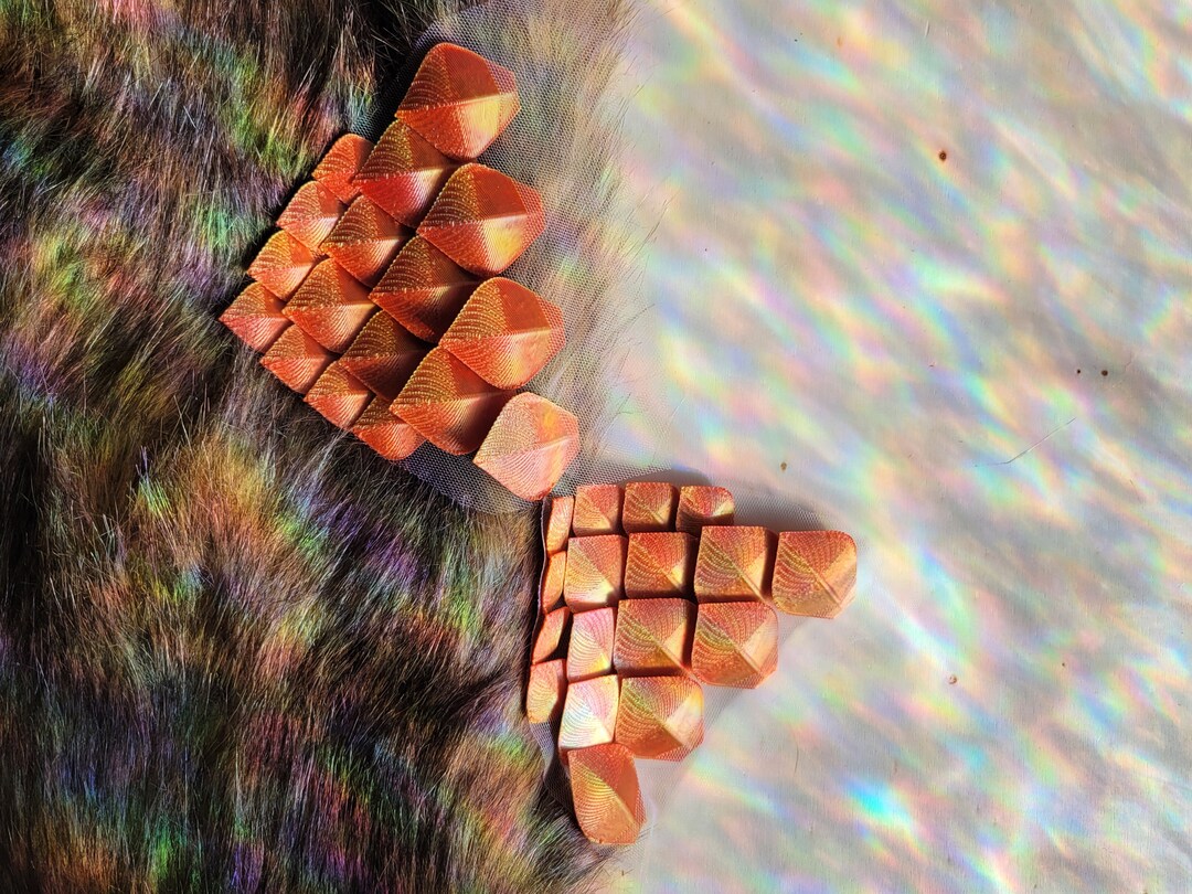 3D Dragonscale 2 Small Triangle Panels Set PLA Filament Printed Scales ...