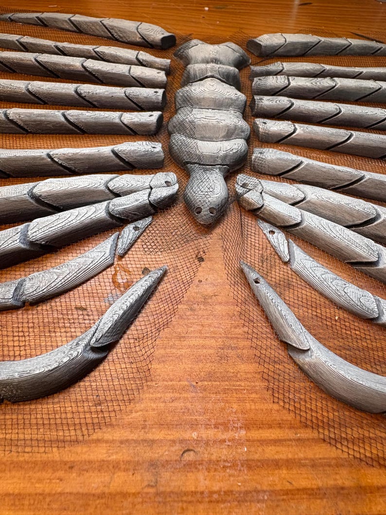 3D Printed Rib Cage & Sternum Armor - Grey Halloween Costume Cosplay ...