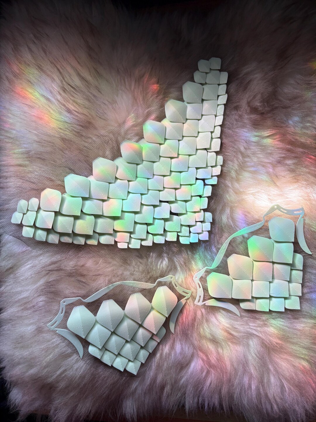 3D Sage Green Dragonscale Triangle Panel or Wrist Pieces Bundle PLA ...