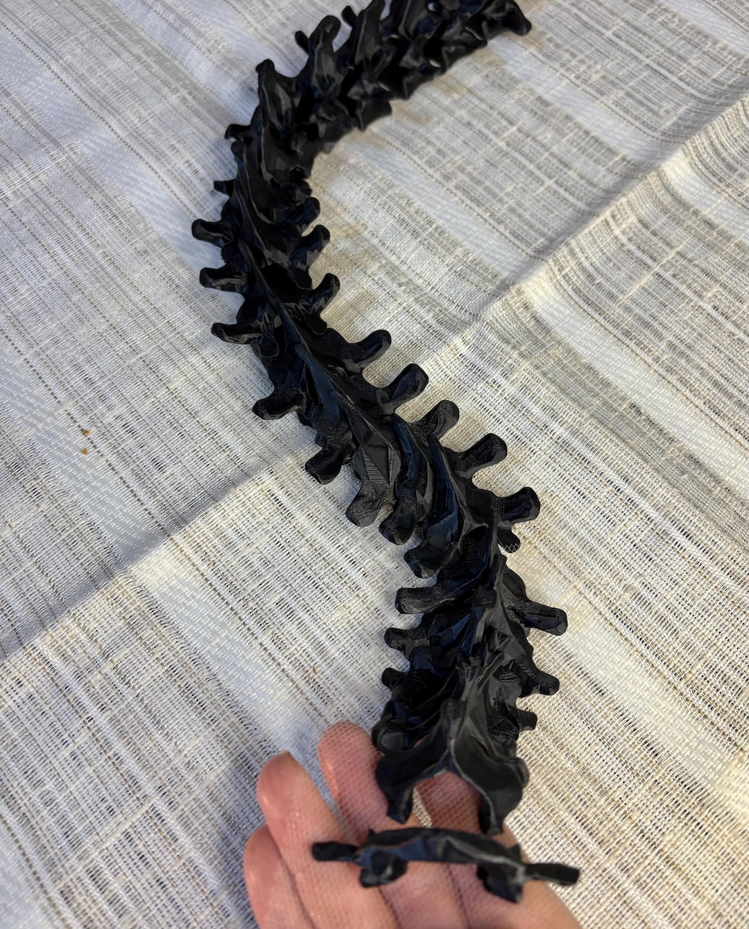 3D Printed Black Spinal Column: Halloween Costume Cosplay Skeletal ...