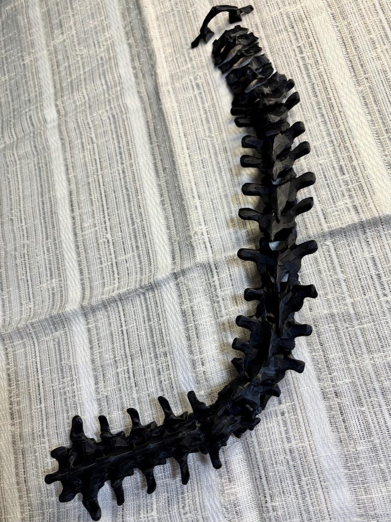 3D Printed Black Spinal Column: Halloween Costume Cosplay Skeletal ...