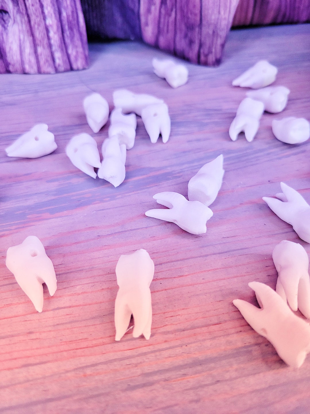 Plastic Human Teeth Bead Set Spooky 3D Printed Halloween Molar & Canine ...