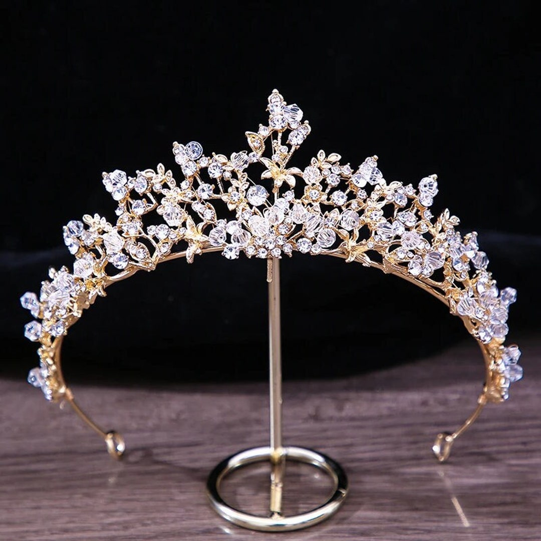 Gold Silver Bridal Crystal Tiara Wedding Princess Rose Gold - Etsy