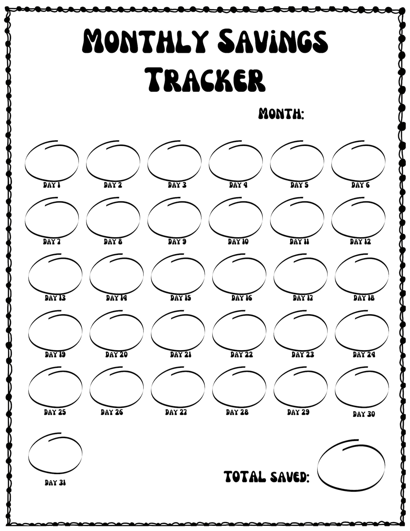 Monthly Savings Tracker Printable, Digital Product, Savings Tracker ...