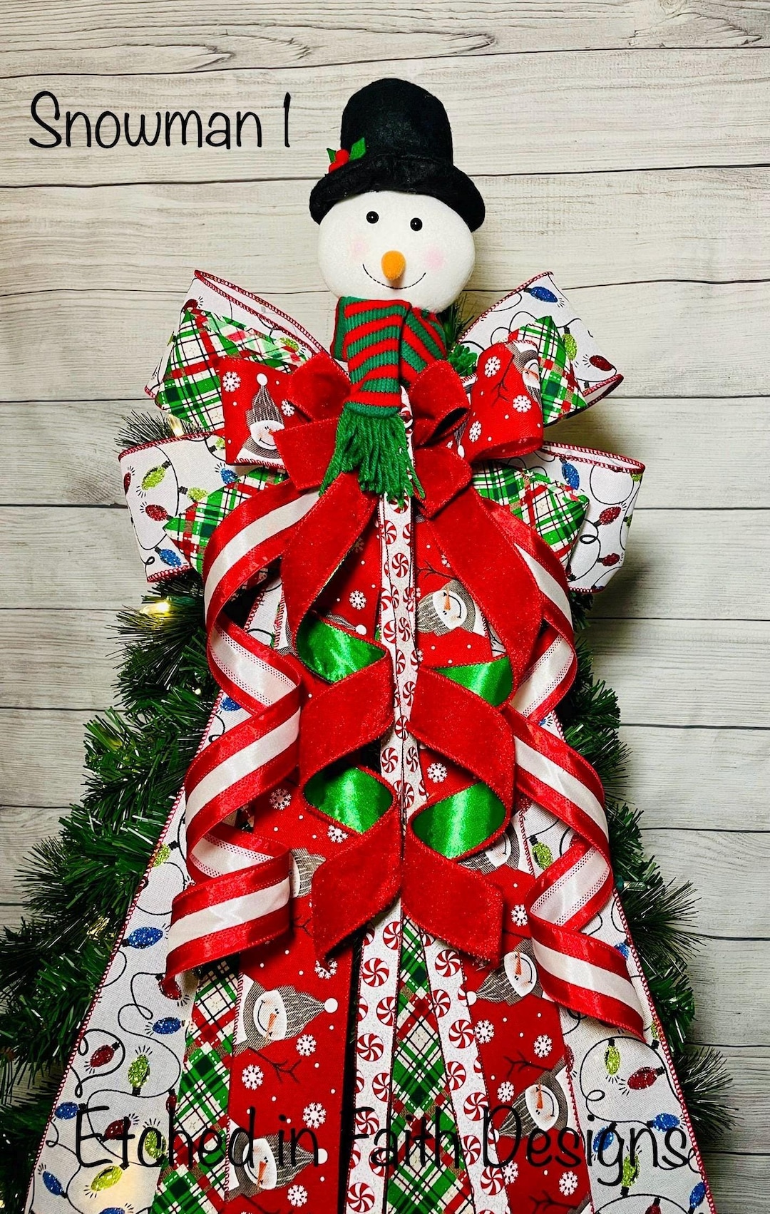 Christmas Tree Topper | Seasonal Holiday Bow | Nutcracker | Cardinal ...