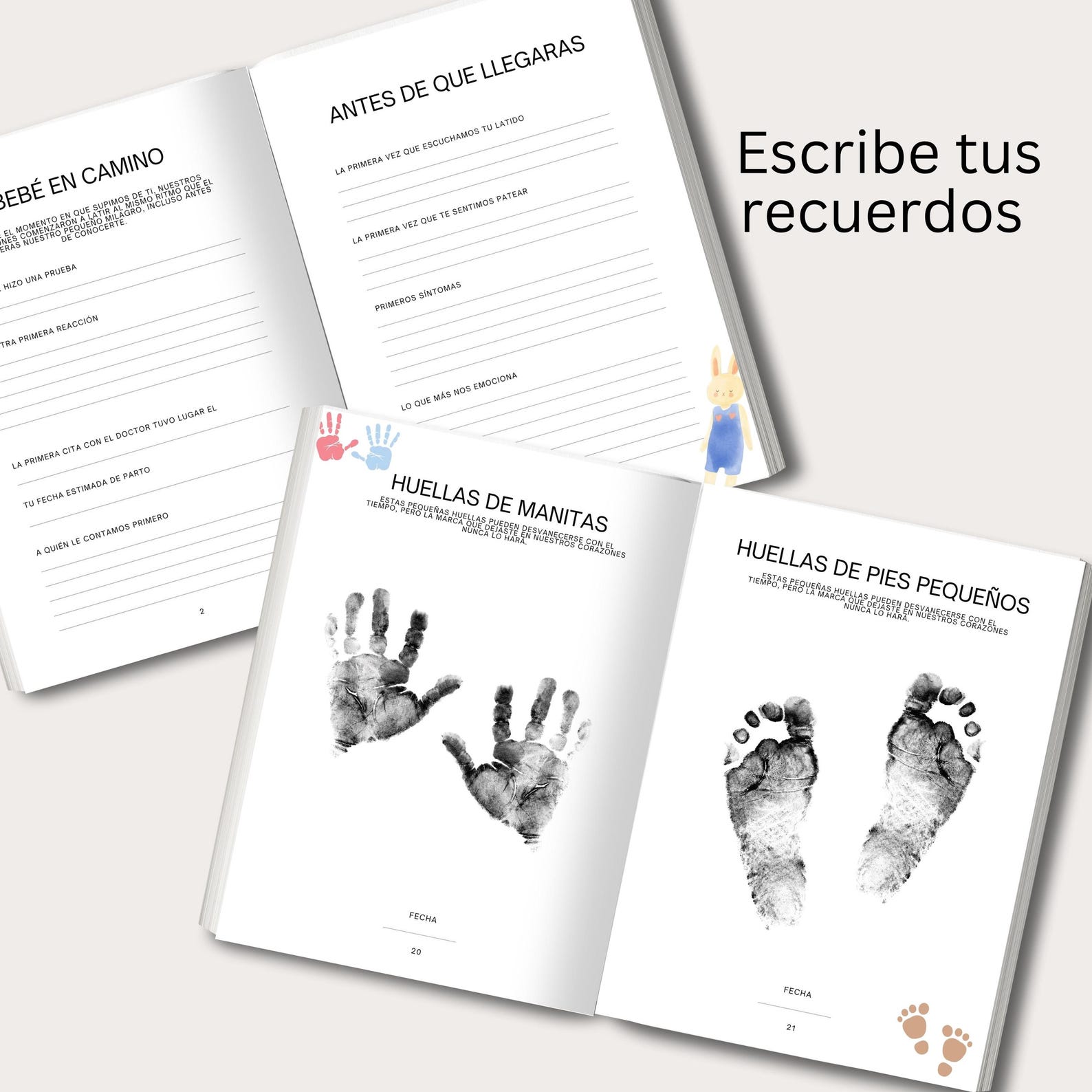 Libro De Recuerdos Del Bebé Editable | Diario De Hitos Neutro | Álbum ...