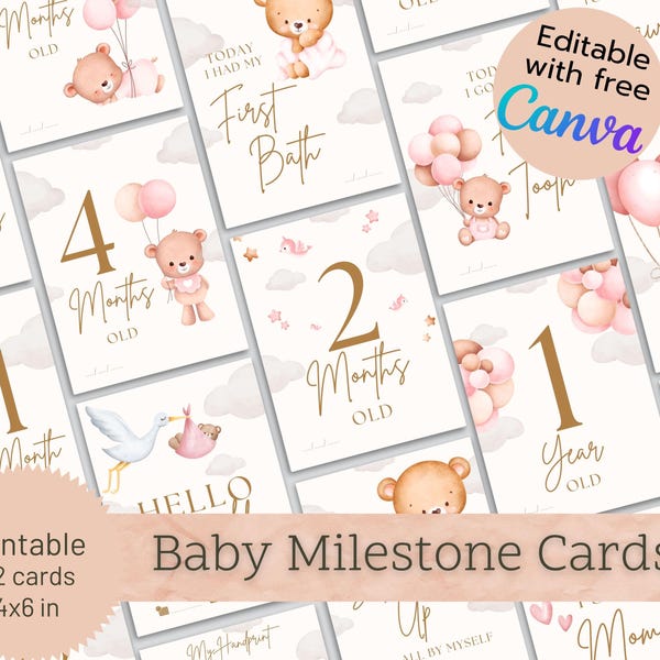 Baby. Milestone Cards - Etsy UK
