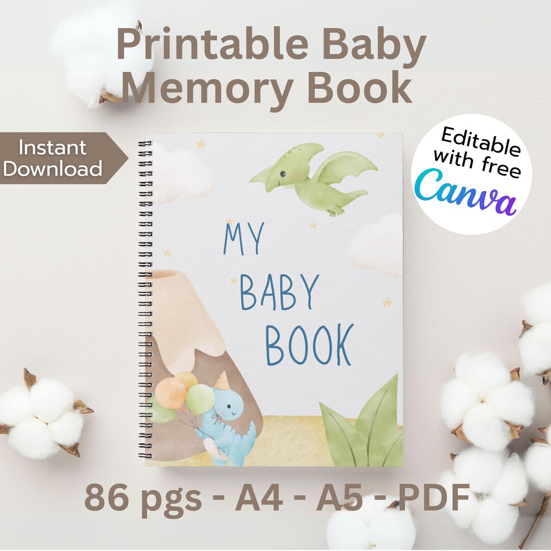 Editable Baby Memory Book | Printable Baby Journal Template | Digital ...