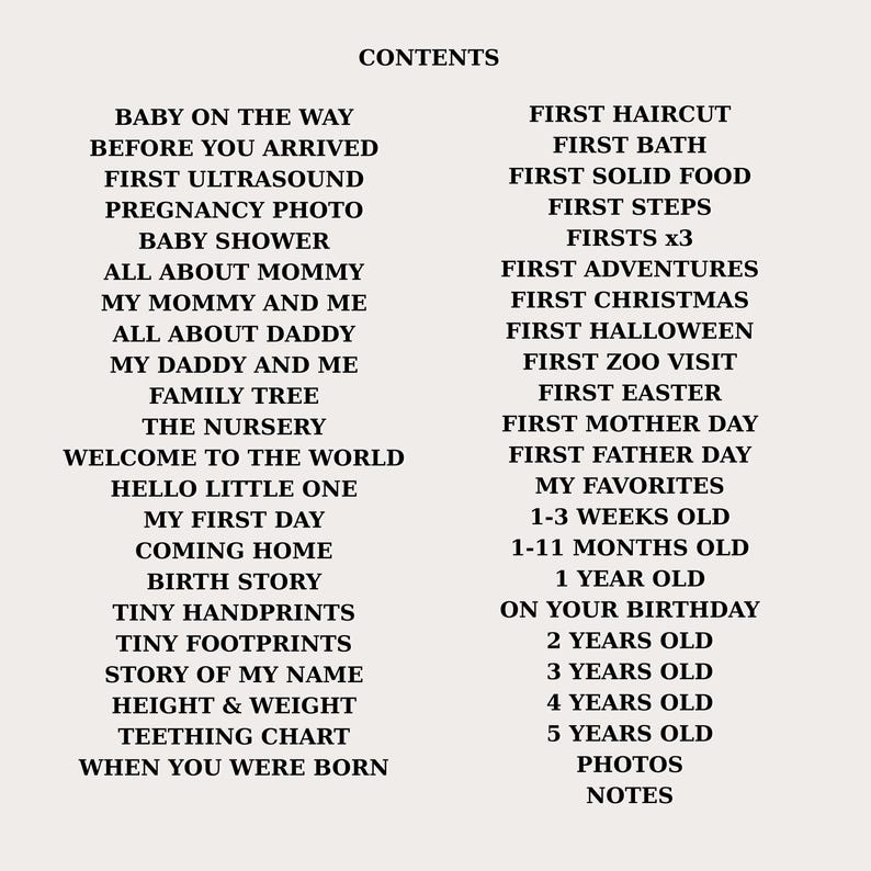 Editable Baby Memory Book Canva Template, Gender Neutral Milestone ...