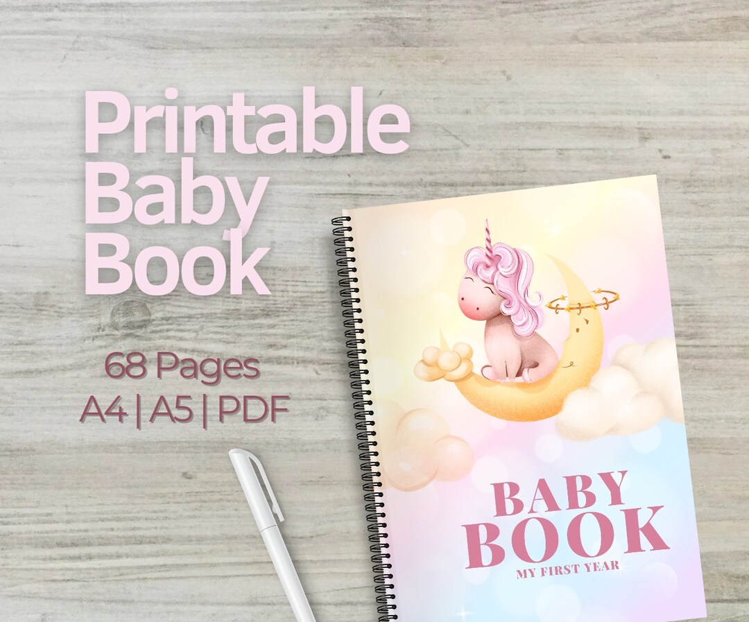 Printable Baby Book, Baby Journal, Newborn Keepsake, Baby First Year ...