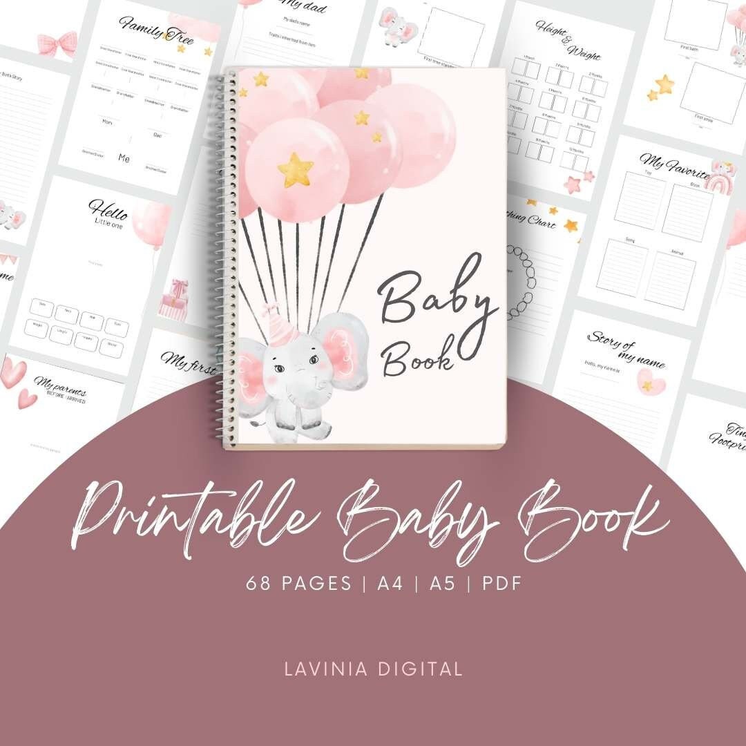 Printable Baby Book Baby Journal Newborn Keepsake Instant - Etsy