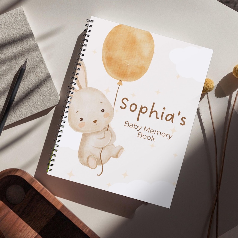 Editable Baby Memory Book Canva Template: Gender Neutral Milestone ...