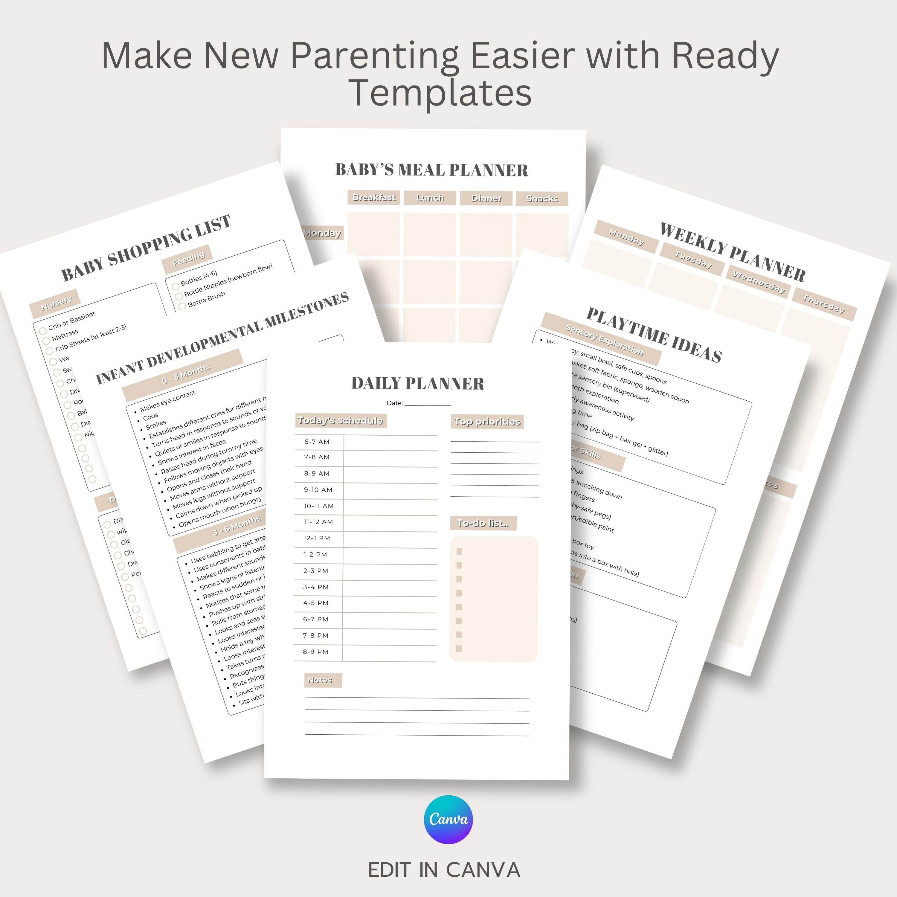 Printable Newborn Planner | Baby Tracker | Feeding, Sleep, Diaper ...