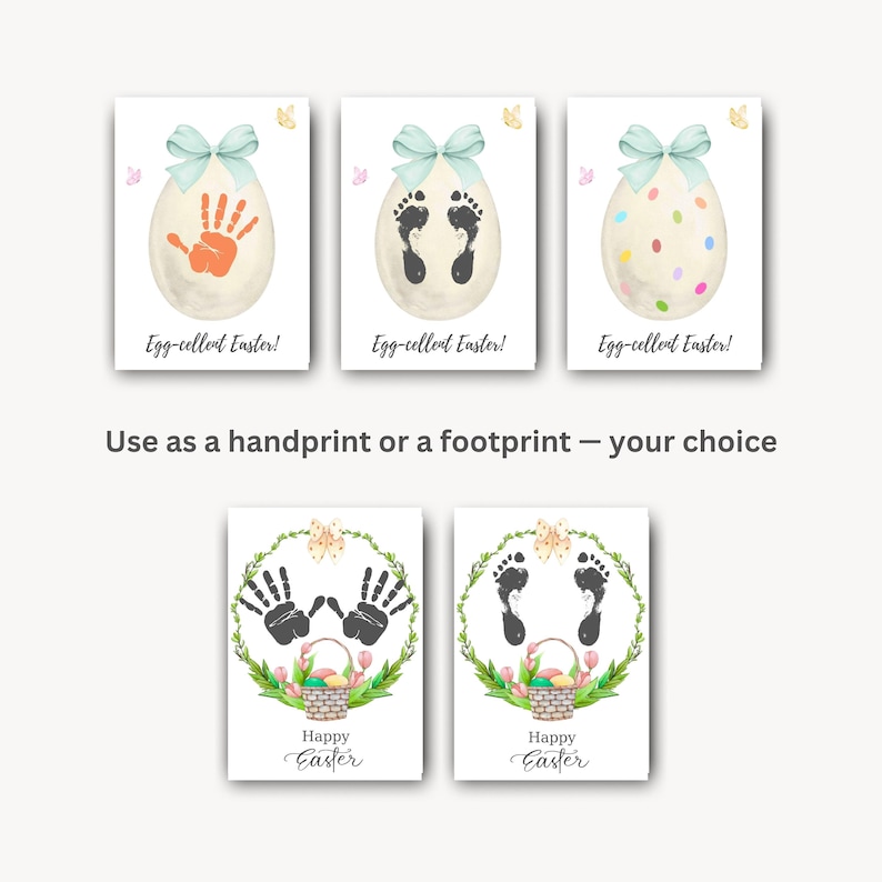 Easter Handprint Footprint Art Bundle, Easter Craft for Kids, Baby ...