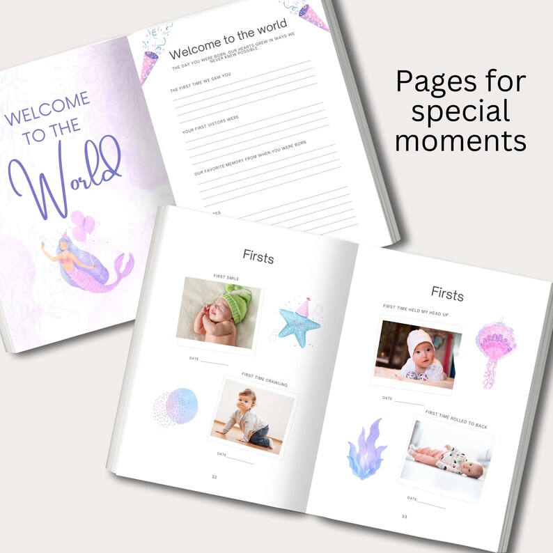 Editable Baby Memory Book Canva Template, Baby First Year Journal, Baby ...