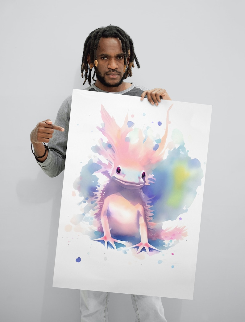 Axolotl Print Axolotl Art Axolotl Poster Paper - Etsy