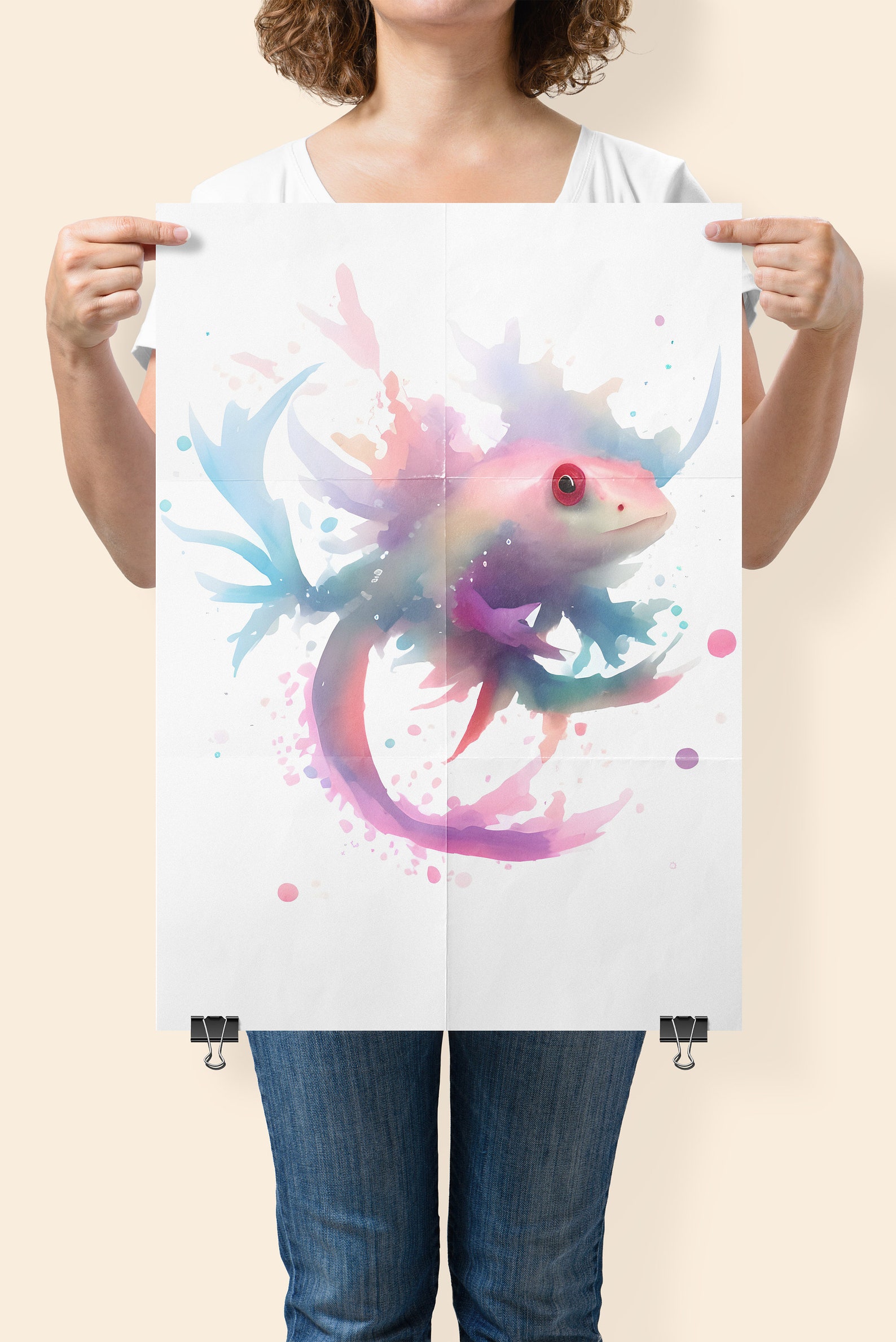 Axolotl Print Axolotl Art Axolotl Poster Paper - Etsy