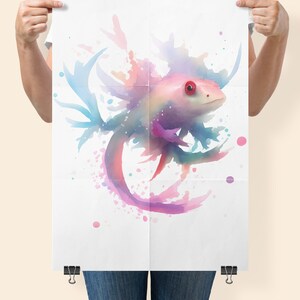 Axolotl Print Axolotl Art Axolotl Poster Paper - Etsy