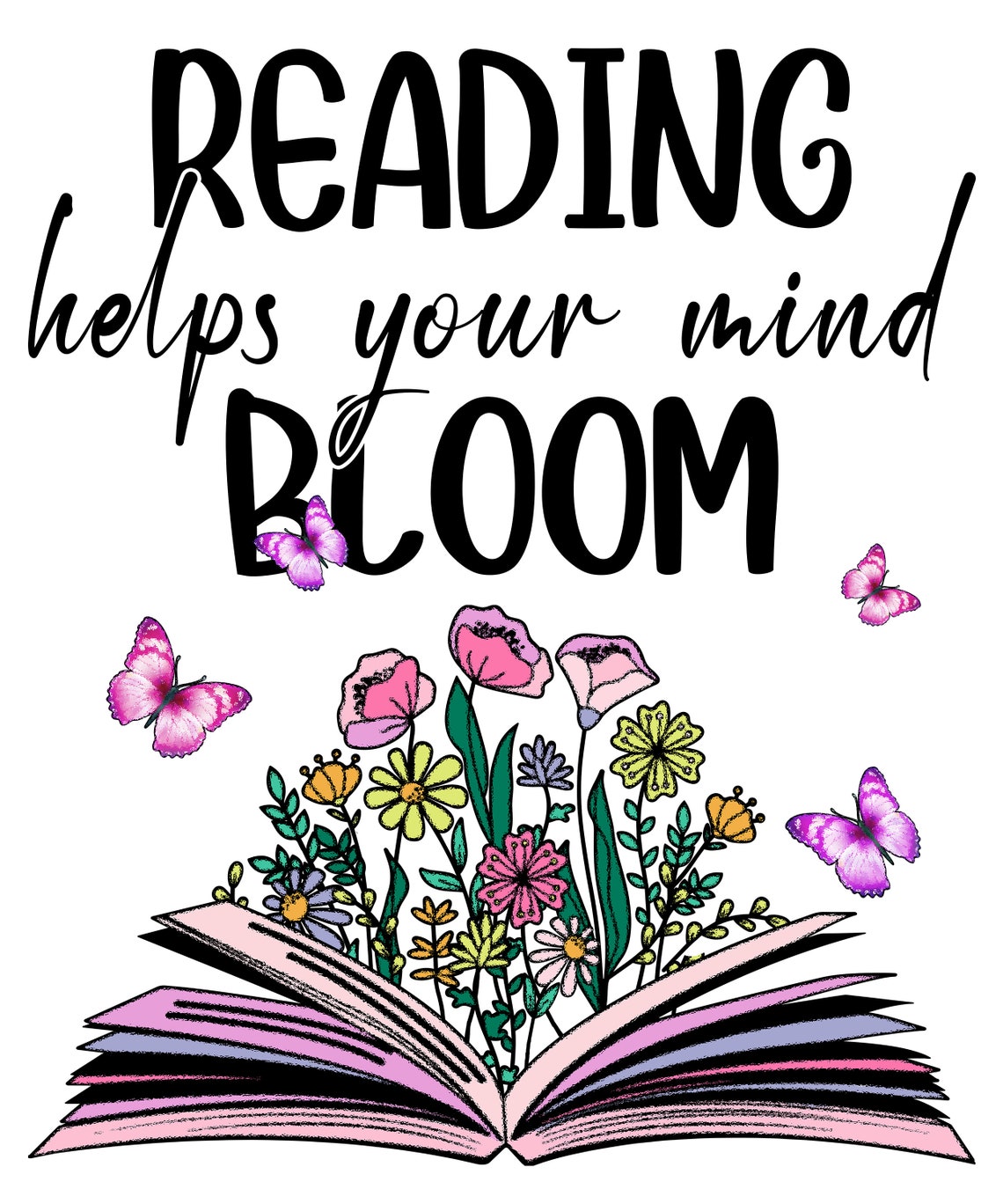 100reading Helps Your Mind Sticker, Book Lovers Stickers, Water Bottle ...