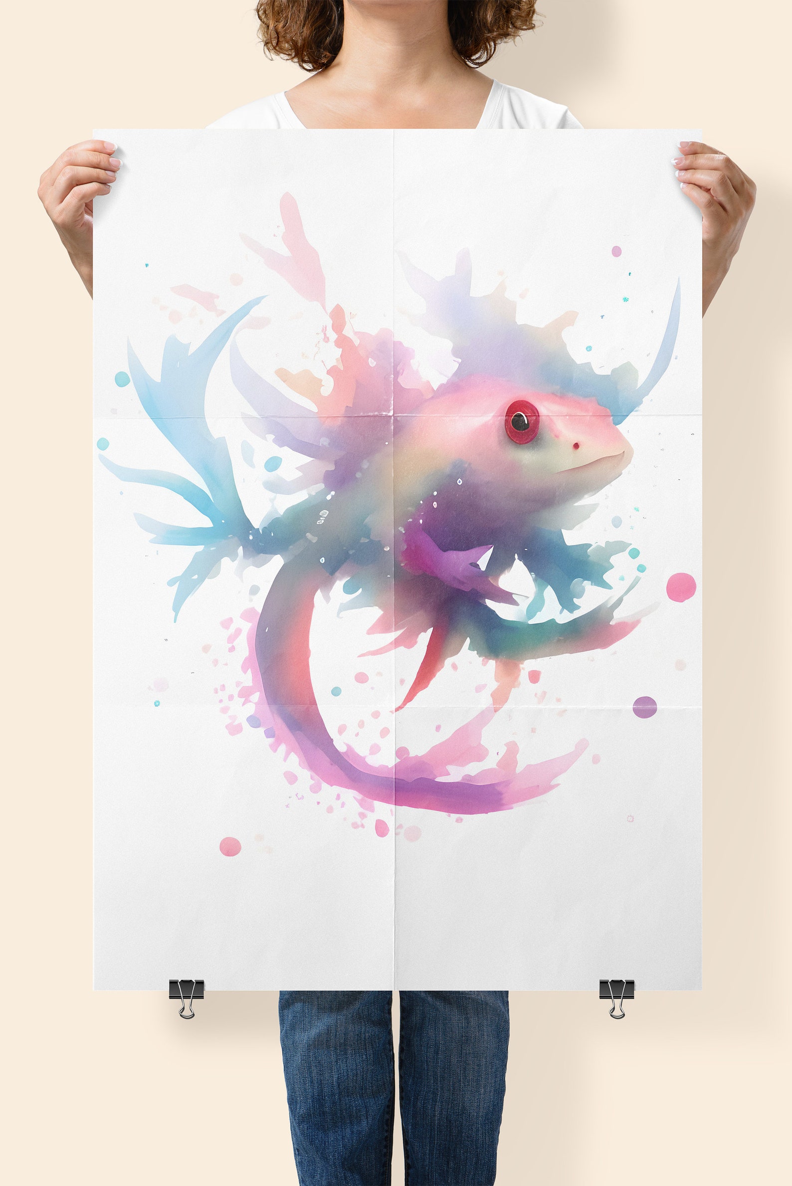 Axolotl Print Axolotl Art Axolotl Poster Paper - Etsy