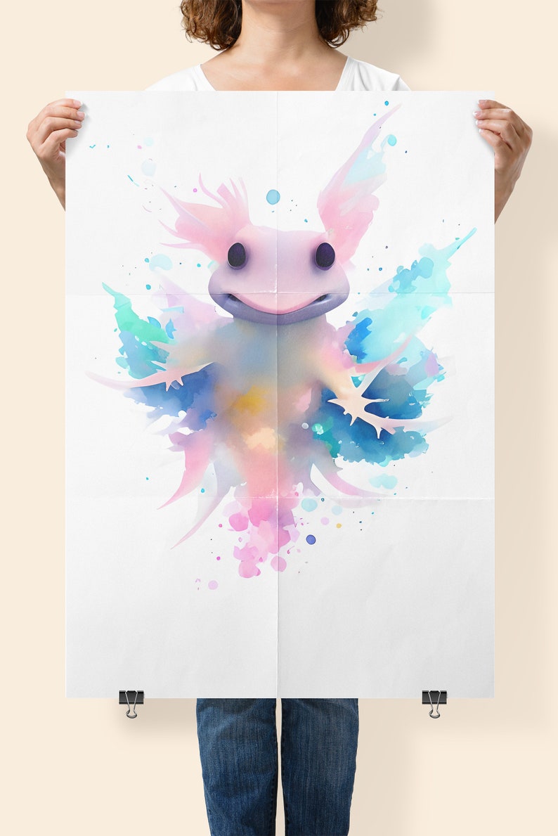Axolotl Print Axolotl Art Axolotl Poster Paper - Etsy