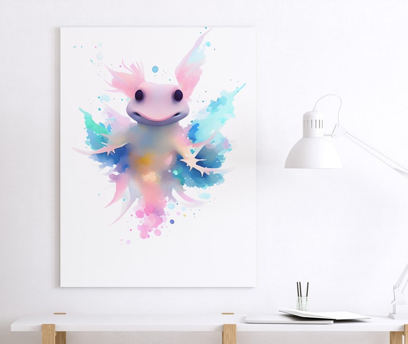 Axolotl Print Axolotl Art Axolotl Poster Paper - Etsy
