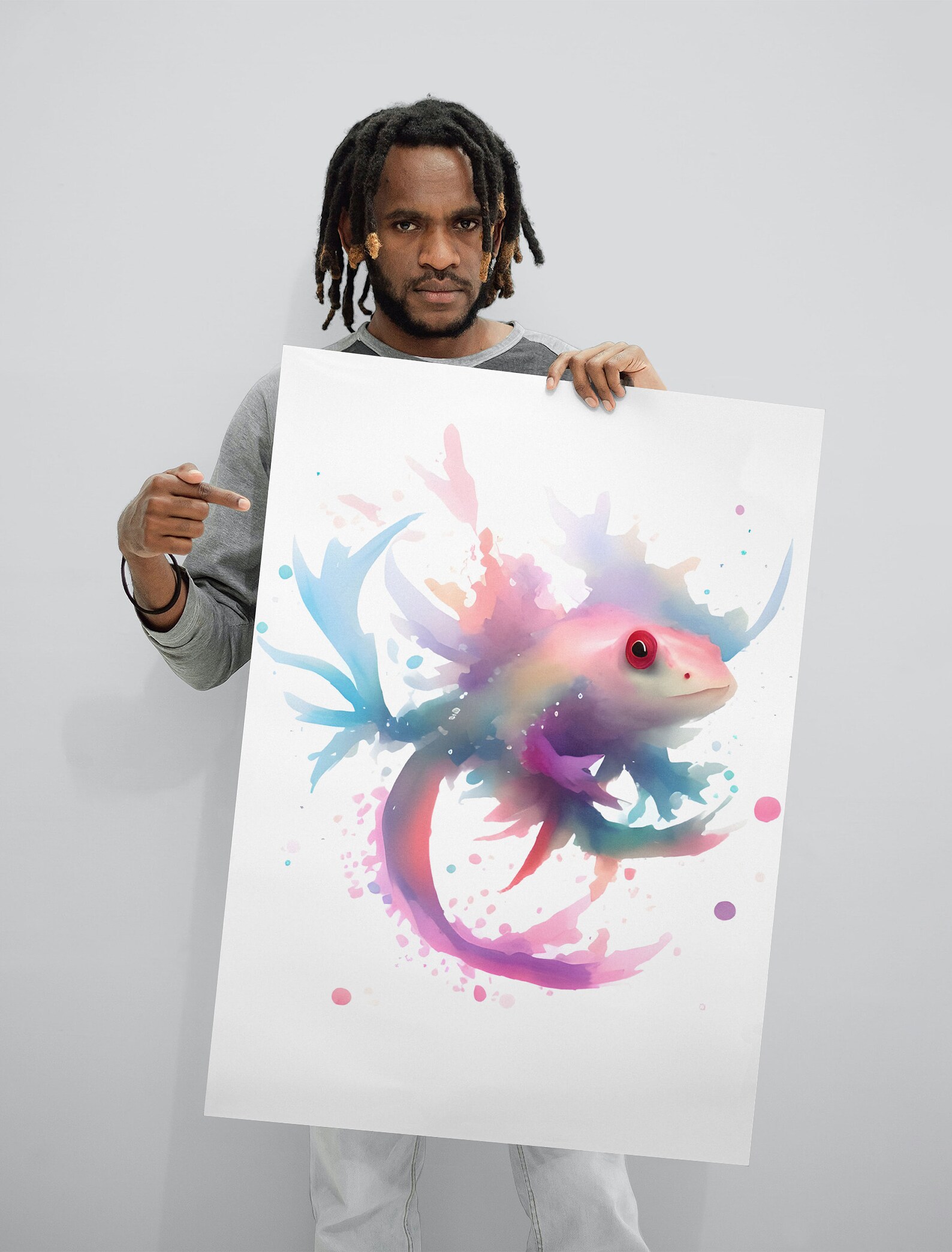 Axolotl Print Axolotl Art Axolotl Poster Paper - Etsy