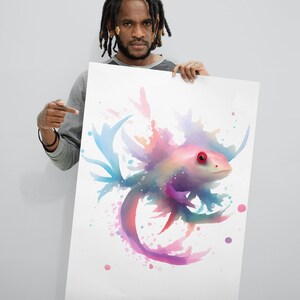 Axolotl Print Axolotl Art Axolotl Poster Paper - Etsy